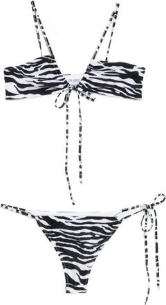 The Attico Femme, Maillots de bain, Multicolore, Taille: 40 FR Ensemble Bikini Imprim&eacute; Z&egrave;bre