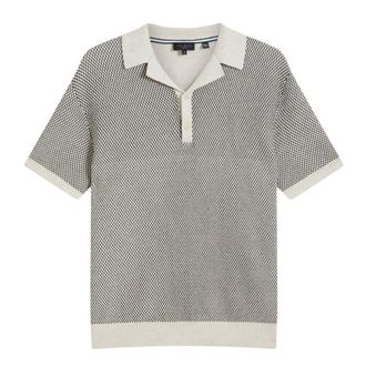 Ted Baker Gregry Polohemd Aus Naturfarbenem Strick Mit Kleinen Stichen