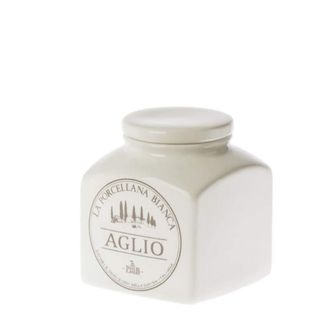 La Porcellana Bianca PORCELLANA Conserva Knoblauchbeh&auml;lter mit Porzellan&uuml;berzug, 500 ml, in Geschenkbox, Nylon/A