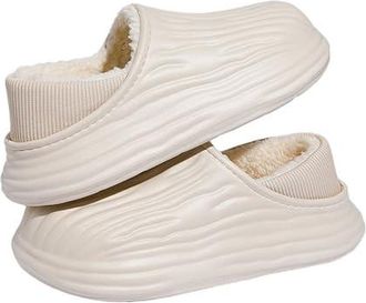 Generic Pantoufles dhiver antid&eacute;rapantes &agrave; dos ferm&eacute; avec doublure en peluche, chaussures chaudes et pelucheuses en mousse &agrave; m&eacute;moire de forme pour int&eacute;rieur e