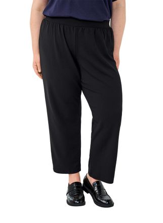 Zizzi Flash by Damen Große Größen Hose Einfarbig Straight Fit Gr Gr XXL Black
