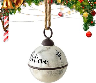 Generico Christmas Tree Decorations - Gro&szlig;e Glockenanh&auml;nger, 17 x 12 cm, Vintage-Metalljingle mit h&auml;ngendem Seil | Shiny Christmas Metal Decoration f&uuml;r Baum, K
