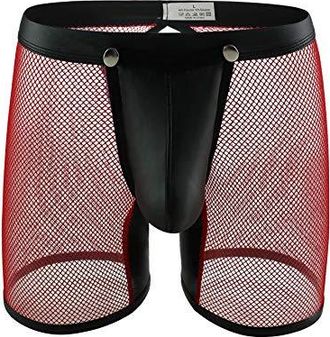 Feoya Boxer Homme Transparent en Maille - Sexy String Slip Sous-vêtement Homme M