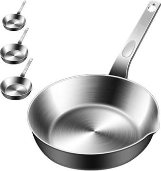 Generic Mini po&ecirc;le &agrave; oeufs en acier inoxydable 316, petite po&ecirc;le &agrave; frire avec bec verseur, casserole compacte pour oeufs simples, omelettes et beurre, compati