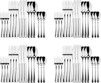 Bergner MUNICH 60-teiliges Besteckset aus Edelstahl, inkl. Messer, Gabeln und Löffel, eleganter Silber-Finish, langlebige Kollektion für jeden Anlass