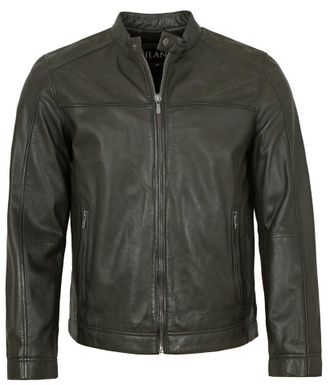 Jilani Lederjacke Jamie Jilani - Herren Lederjacke Lammnappa khaki
