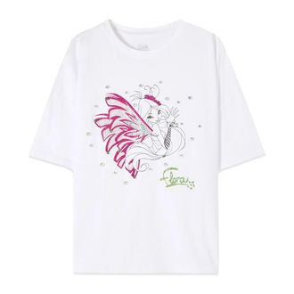 Oltre Winx T-Shirt mit Strasssteinen - - Tops - Damen - Wei&szlig; - XL