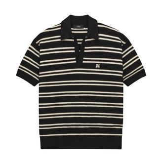 Amiri MA Stripe Strick Poloshirt - - Tops - Herren - Schwarzk - L