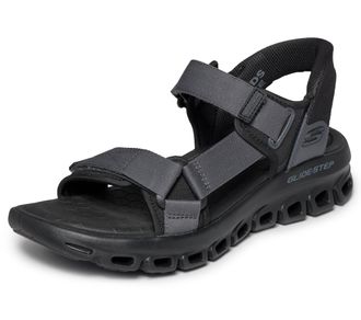 Skechers Trekkingsandale SKECHERS GLIDE STEP SANDAL - DOVAH, Herren, Gr. 46, schwarz, Lederimitat, Textil, Schuhe, Outdoorsandale, Klettschuh, Sommerschuh mit 