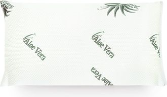 Mister Sandman Kopfkissen 40 x 80 cm - Ökotex Nackenstützkissen aus Viscoschaum mit Aloe Vera Kissen Bezug, Atmungsaktiv Nackenkissen Pillow für Seitenschläfer, Rück