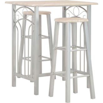 vidaXL 3-tlg. Bar-Set Holz und Stahl - Vidaxl