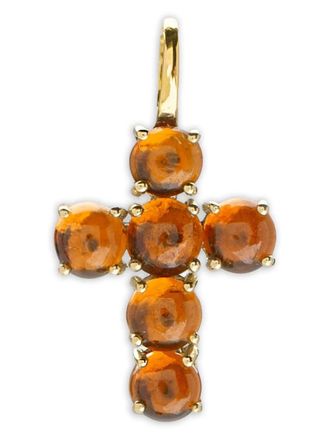 WHITEbIRD 18K yellow gold Ismène Cross carnelian pendant - Orange