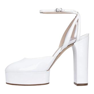 Casadei Slingback-Pumps aus Lackleder - - Shoes - Damen - Wei&szlig; - 37 EU