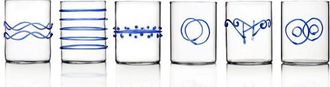 Ichendorf Set mit 6 Tumblern, Kollektion Dec&ograve; Blu, 35 cl, Borosilikatglas, Handgefertigt