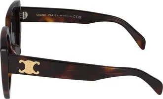 Celine CL40239F Tortoiseshell Square-Frame Sunglasses - Tortoiseshell