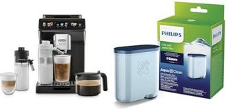 DeLonghi Eletta Explore Perfetto ECAM452.57.G Kaffeevollautomat mit LatteCrema Milchsystem & Philips AquaClean Kalk- und Wasserfilter für Espressomaschine, Kei