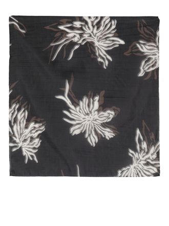 Brunello Cucinelli Schal mit Blumen-Print - Schwarz
