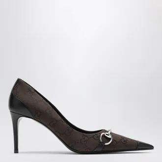 Gucci Braune Damen-Pumps aus GG-Canvas