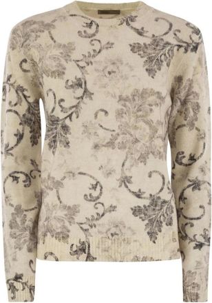 Herno Femme, Pulls, Beige, Taille: 42 FR Pull en Tricot Jacquard