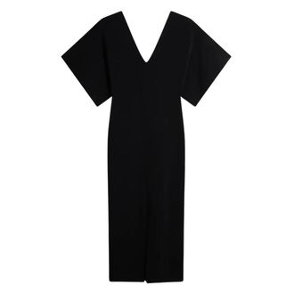 Ted Baker Rebecca Strickkleid In Schwarz Mit V-ausschnitt, Midi-l&auml;nge