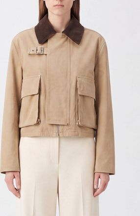 Loewe Veste courte style chemise en coton avec col en velours