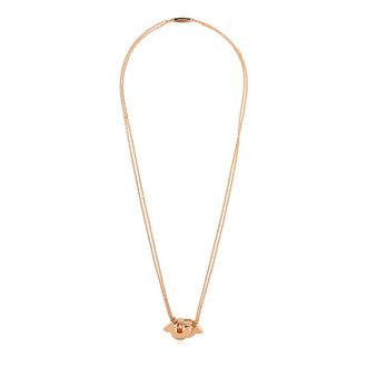Ferragamo Double Gancini Anh&auml;nger-Halskette - - Accessories - Damen - Rosa - ONE SIZE