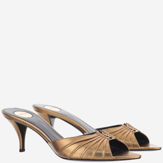 Saint Laurent Babylone Heel Sandal - Gold