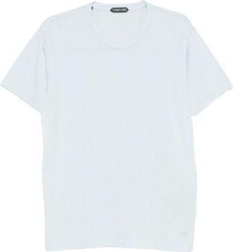 Tom Ford Homme, Tops, Bleu, Taille: M T-Shirt Col Rond C&ocirc;tel&eacute;