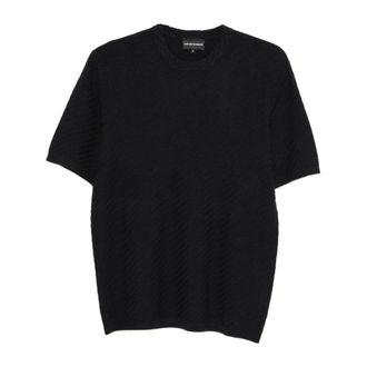 Emporio Armani Homme, Pulls, Noir, Taille: L Maille Textur&eacute;e Col Rond