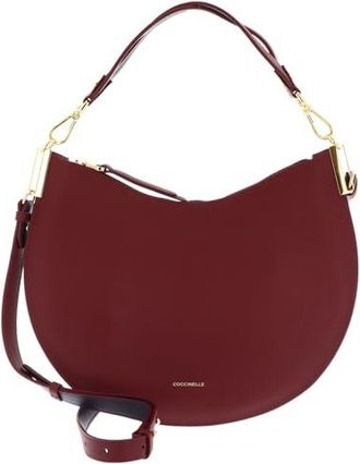 Coccinelle Cuir sac à épaule bandoulière Sunup Handbag Double Grainy Leather Ribes/Prune framboise