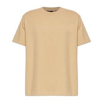 Canada Goose Logo T-Shirt - - Tops - Herren - Beige - M