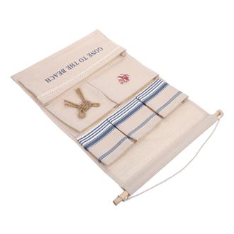 Pretyzoom Wandh&auml;ngetasche aus Baumwoll Leinen H&auml;ngeorganizer mit F&auml;chern T&uuml;raufbewahrungstasche f&uuml;r Schlafzimmer und K&uuml;che Atmungsaktive Stofftasche zur Platzsp