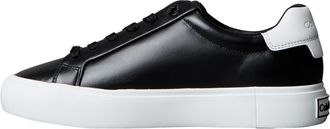 Calvin Klein Damen Cupsole Sneaker Lace-Up aus Leder, Schwarz (Black/Bright White), 38