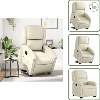 vidaXL Relaxsessel mit Aufstehhilfe Elektrisch Creme Kunstleder - Relaxsessel - Elektrischer Sessel - Fernsehsessel - Aufstehhilfe - Komfort - The Living