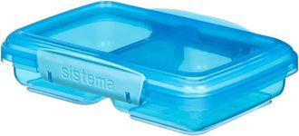 Sistema Small Split TO GO Aufbewahrungsbehälter für Lebensmittel | 350 ml | Lunchbox mit Fächern | BPA-frei | Blau