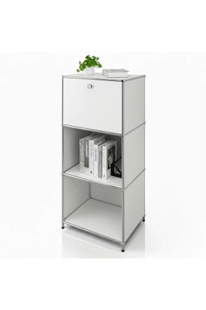 Floordirekt Regal Concept Epure Mk-107, Wei&szlig;, Metall, 50x121x40 cm, stehend, Wohnzimmer, Regale, B&uuml;cherregale