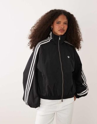 adidas Originals Haut de surv&ecirc;tement en nylon &agrave; manches ballon - Noir