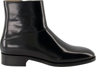 Valentino Garavani Homme, Chaussures, Noir, Taille: 43 1/2 EU Bottines Noir en Cuir Verni