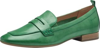 Tamaris Comfort Damen Slipper aus Leder mit Blockabsatz, Grün (Green), 40 EU