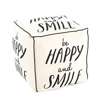 Haku Möbel Tabouret Motif, Vintage, recouvrement Tissu - Dim.: L 48 cm x H 47 cm x P 48 cm, Style: Industrial