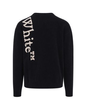 Off-white Mens Crew-Neck Wool Jumper Black Jumpers Sweater