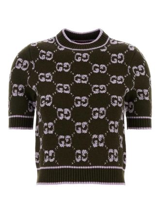 Gucci Pullover mit Stickerei - Gr&uuml;n