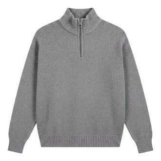 Generic Pull en tricot pour homme avec demi-fermeture &eacute;clair et col en V - Col roul&eacute; thermique - Coupe ajust&eacute;e - Col montant - L&eacute;ger - Manches longues - Print