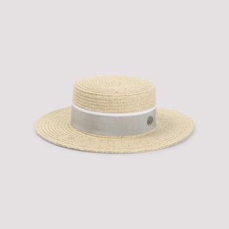 Maison Michel unisex, Accessoires, Beige, Taille: M Chapeau Canotier Kiki