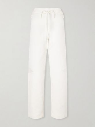 Tory Burch Pantalon Large En Jacquard De Coton &Agrave; Finitions En Popeline Et &Agrave; Ceinture - Blanc