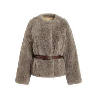 P.A.R.O.S.H. Faux Fur & Shearling Jacken - - Jackets - Damen - Grau - S