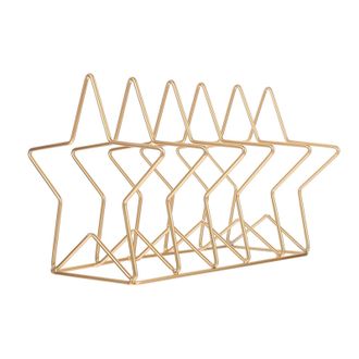 FOMIYES Metall F&uuml;nfzackiger Stern B&uuml;cherst&auml;nder aus Eisen Schreibtischregal und Zeitschriftenhalter Dekorativer Organizer f&uuml;r B&uuml;ro und Zuhause