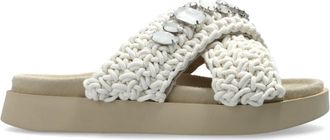 INUIKII Femme, Chaussures, Beige, Taille: 40 EU Woven Slides