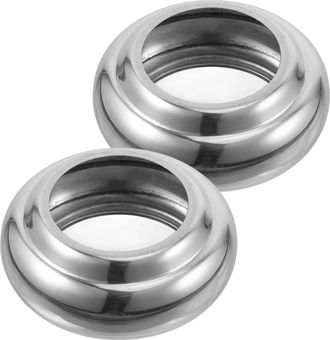 Hemobllo BUGUUYO 2 St&uuml;ck Edelstahl Pfostenkappensockel mit Spiegelglatter Metallabdeckung Handlaufkugelst&auml;nder f&uuml;r Treppengel&auml;nder und Au&szlig;enz&auml;une Stabile Trepp