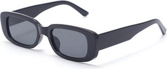 Generic Lunettes De Soleil R&eacute;tro Carr&eacute;es &Agrave; Petite Monture, UV400, For Vacances, Plage, Sport, Hommes Et Femmes(Black)
